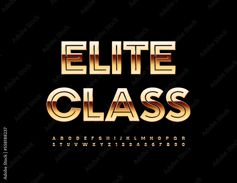 Vector premium sign Elite Class. Trendy Golden Font. Modern luxury ...