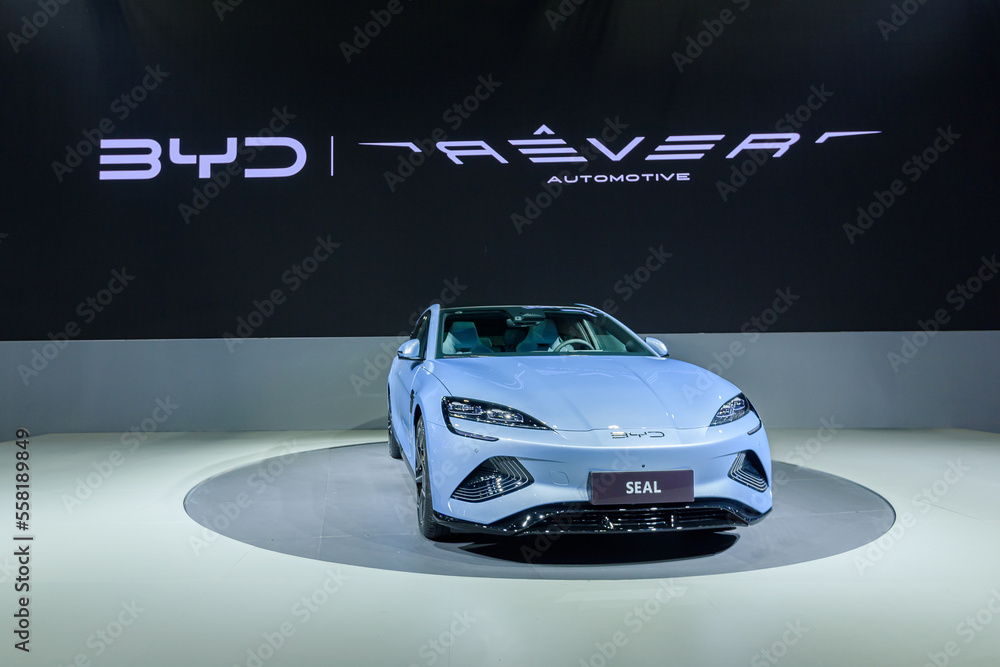 BANGKOK - December 9, 2022 : BYD Motors BYD EV car on display at The ...
