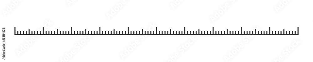 Graphic scale of ruler, tape or thermometer. Distance, height or length ...