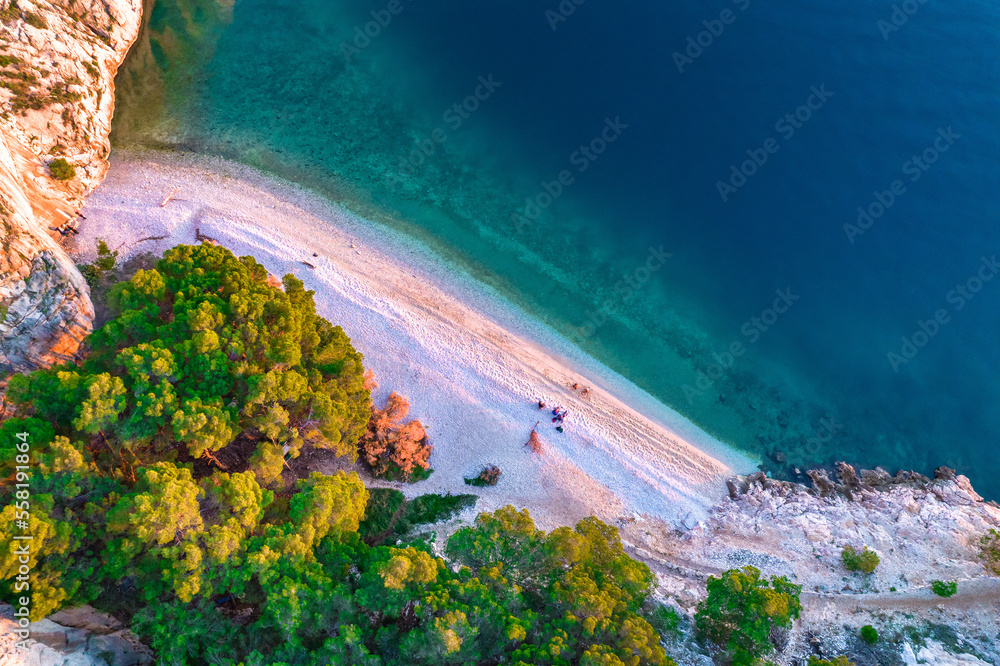Nugal Beach. Nude beach on the Makarska riviera in Croatia. Adriatic ...