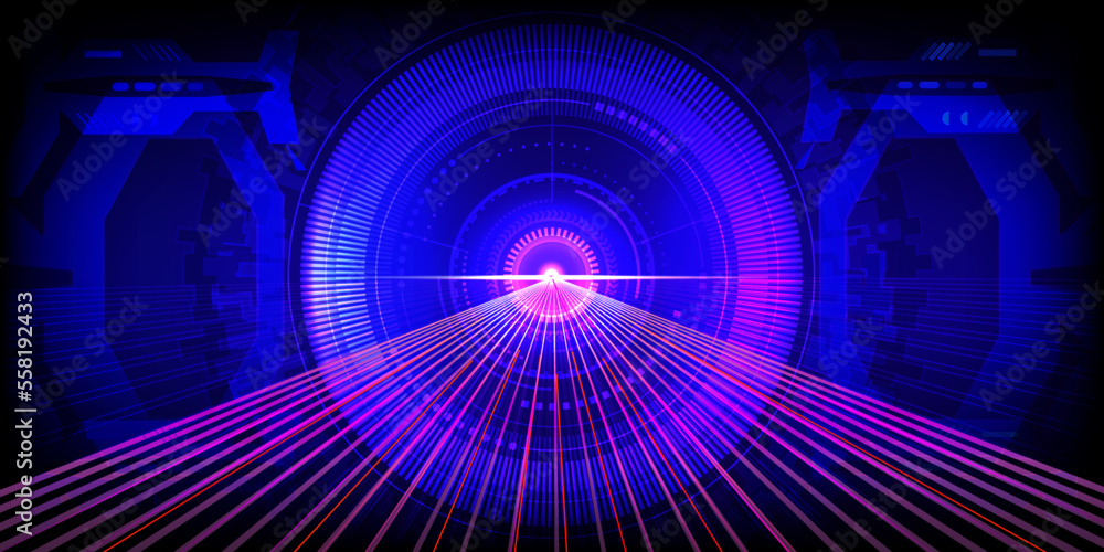 Hi-technology with laser beam for futuristic concept, hi-tech digital ...