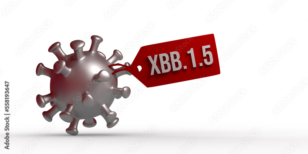 Breaking News: Omicron XBB.1.5 subvariant of SARS-CoV-2 coronavirus. 3D ...