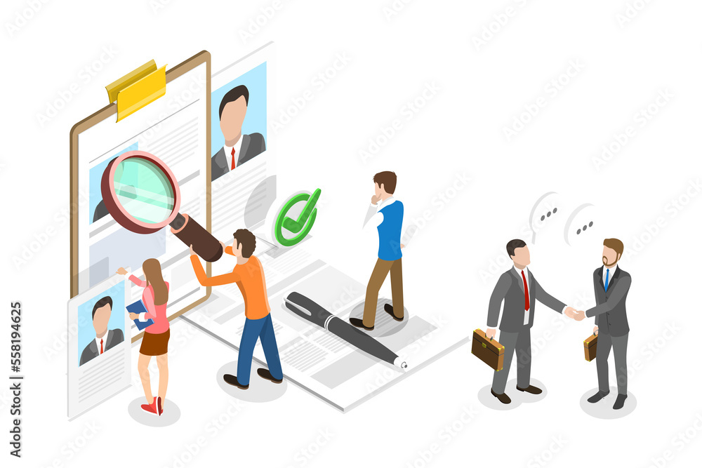 3D Isometric Flat Conceptual Illustration of E-KYC Stock Illustration ...