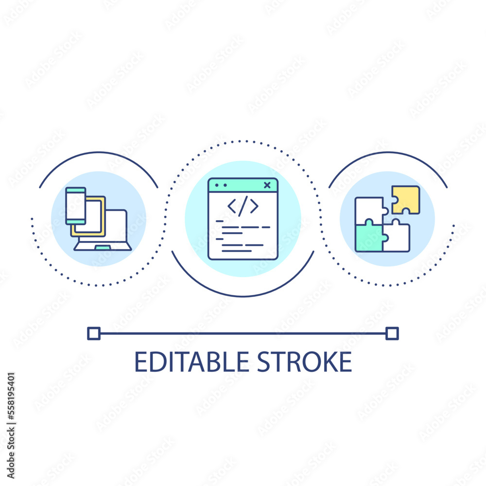 Source Code Portability Loop Concept Icon Computer Science Abstract Idea Thin Line Illustration