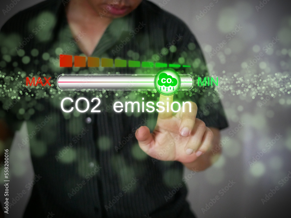 Foto de Carbon dioxide emissions control and reduction or removal to limit global warming and ...