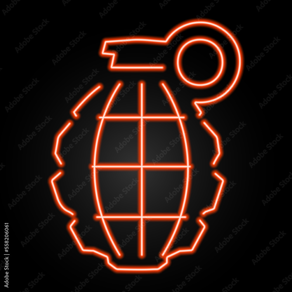 grenade neon sign, modern glowing banner design, colorful modern design ...