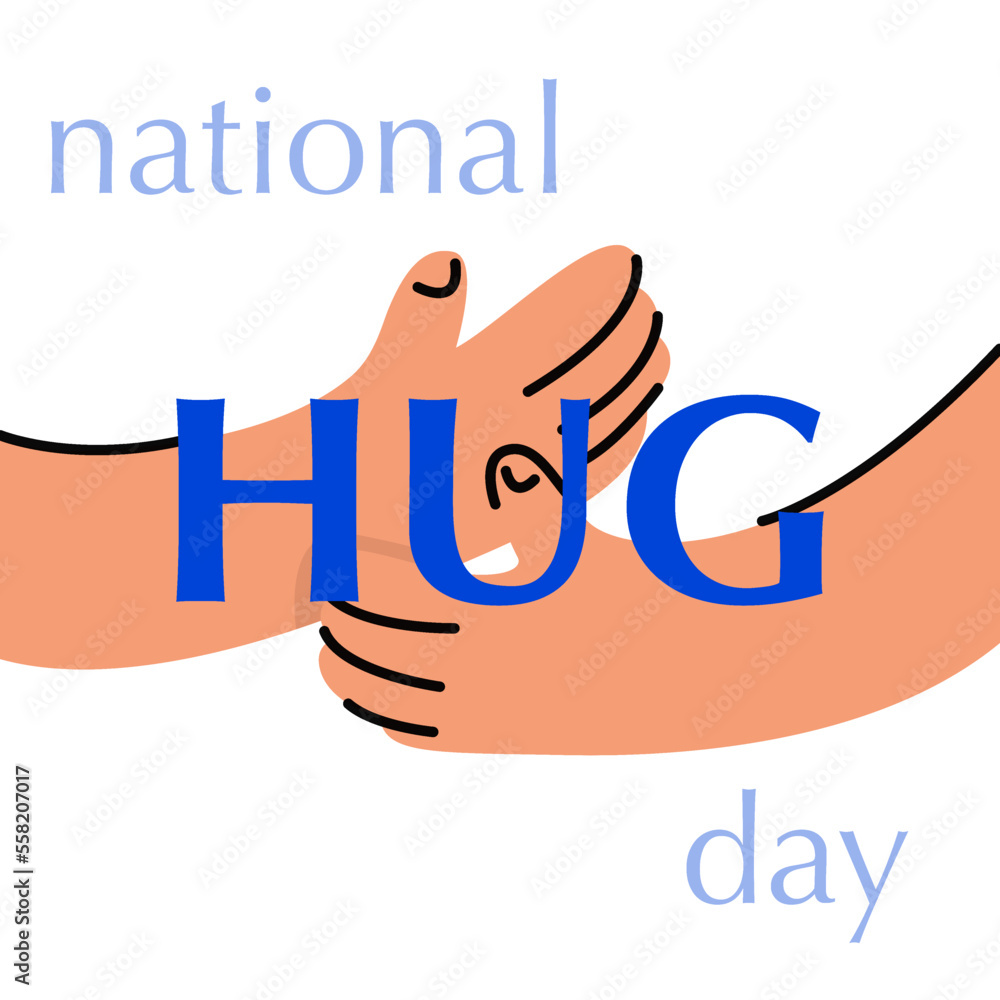 Hands hugs vector illustration in flat style isolated on white ...