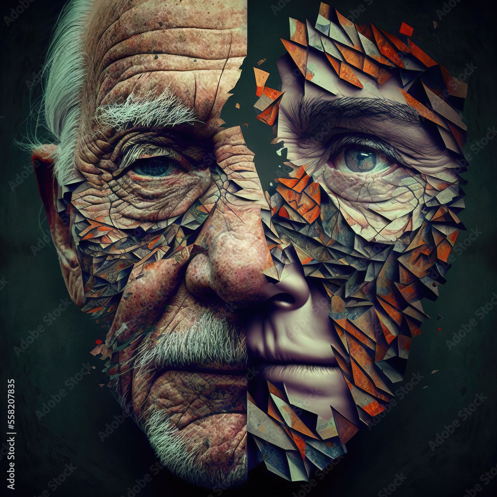 double face. gestalt therapy. sketch art for artist creativity and ...