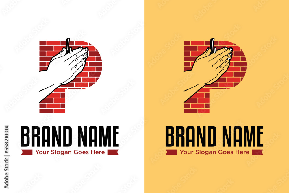praying hands with p wall illustration logo Stock Vector | Adobe Stock