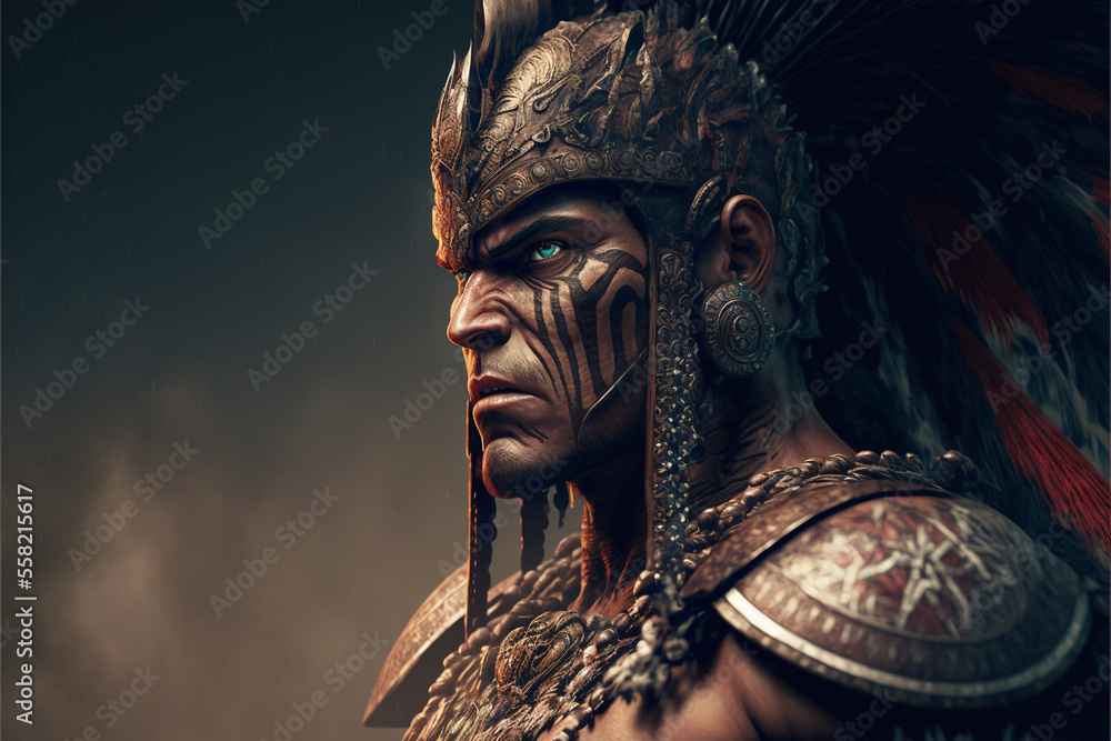 Native American portrait , Mayan warrior, Aztec, Inca, ancient Indian ...