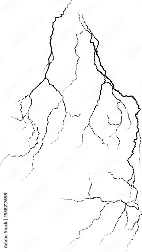 Vetor de Strokes of cloud to ground lightning strike, Lightning between ...