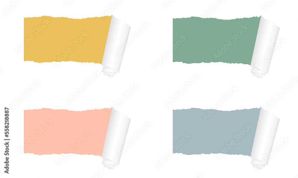 Realistic Ripped Paper Banner Design Stock Illustration | Adobe Stock