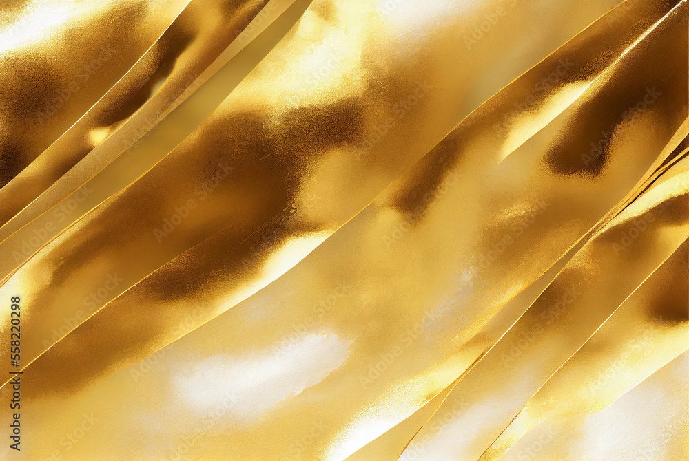 Abstract golden background with gradient waves lines and shadows ...