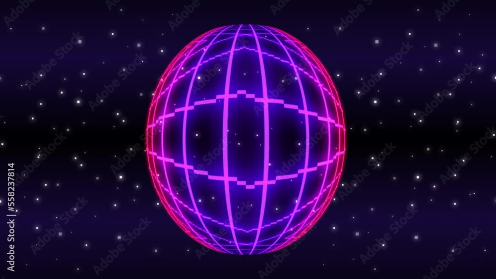 Animated Retro background. Motion design. Synthwave. Pixel art 8bit ...