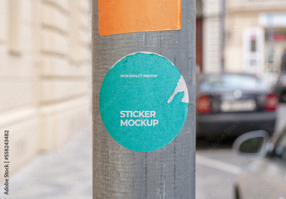 Sticker Mockup Paper Template Texture Street Urban Stock Template ...