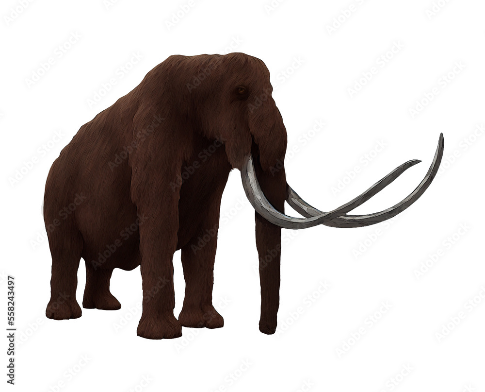 Woolly Mammoth Standing Ice Age Digital Art By Winters860 Isolated ...