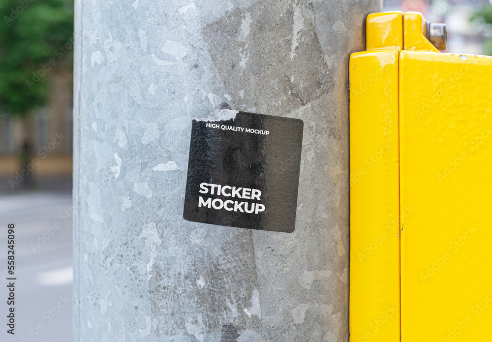 Sticker Mockup Paper Template Texture Street Urban Stock Template ...