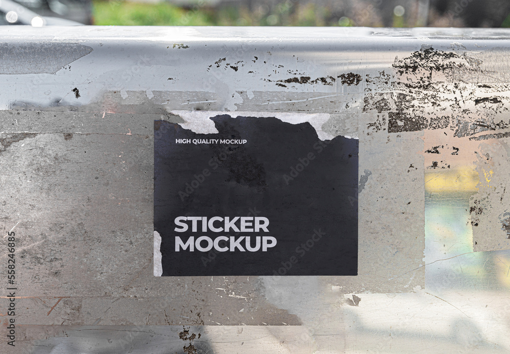 Sticker Mockup Paper Template Texture Street Urban Stock Template ...