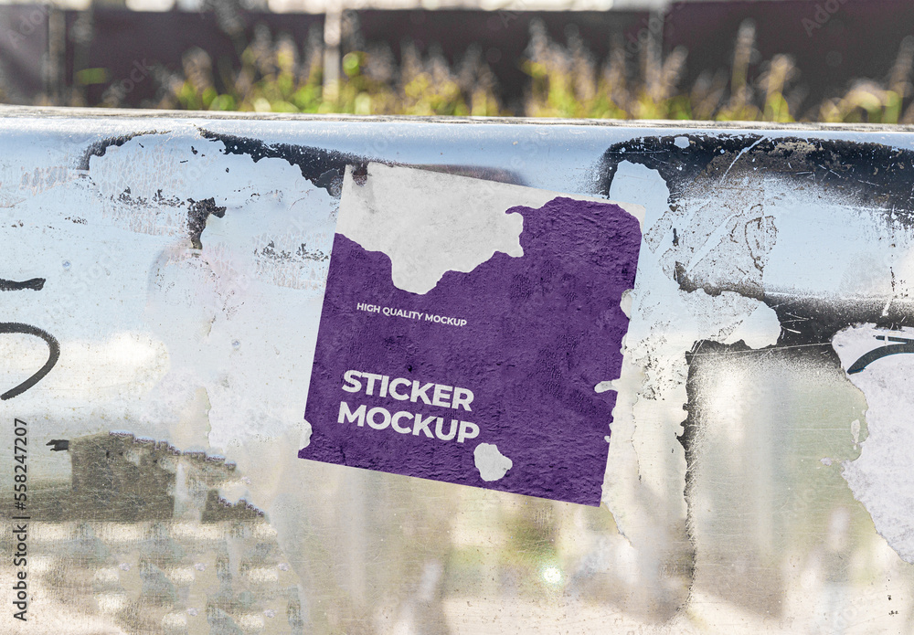Sticker Mockup Paper Template Texture Street Urban Stock Template ...