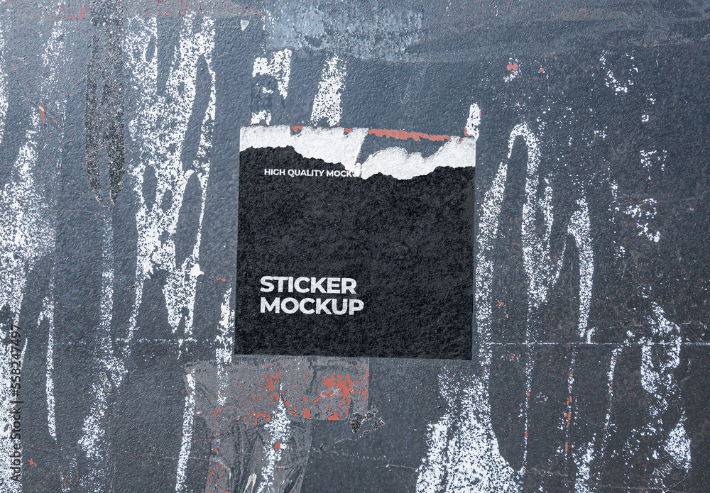 Sticker Mockup Paper Template Texture Street Urban Stock Template ...