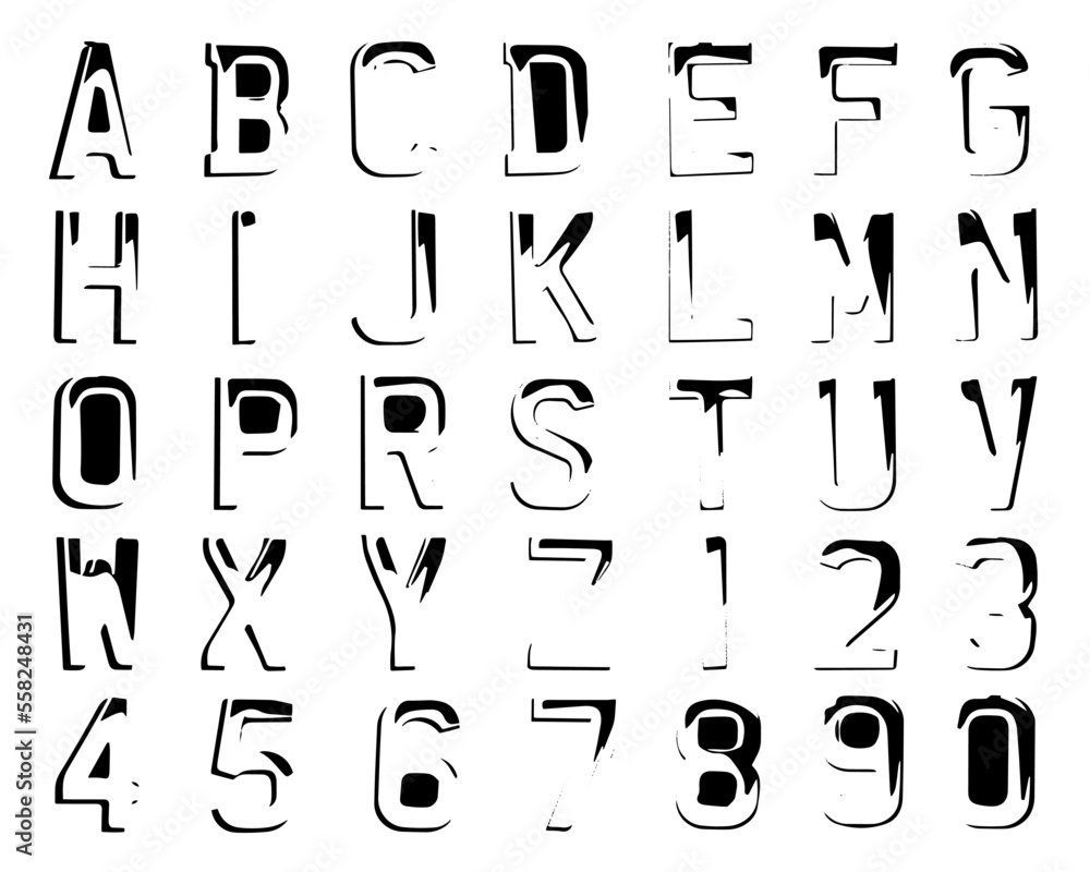 Set of alphabet, Set of letters, Alphabets, Letters, Numbers ...