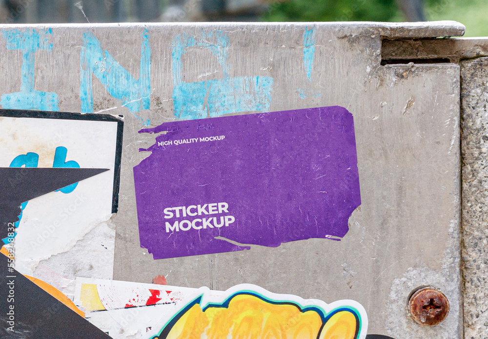 Sticker Mockup Paper Template Texture Street Urban Stock Template ...