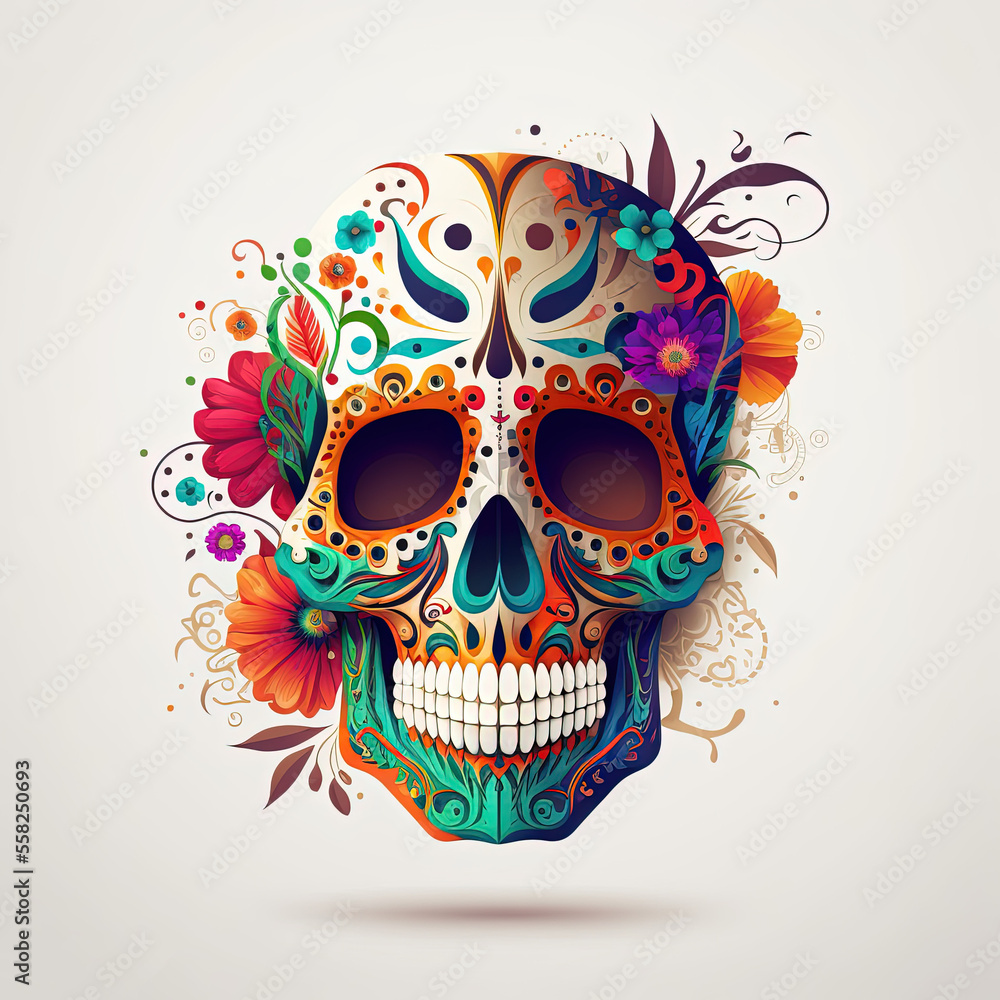 Photo & Art Print calavera, sugar skull, isolated, day of the dead ...