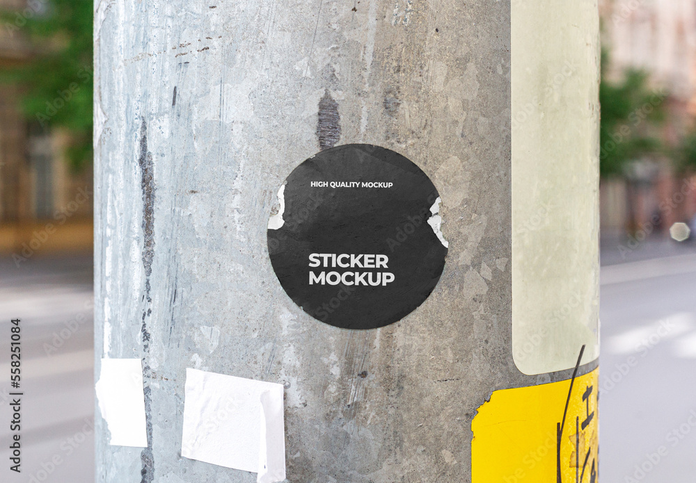 Sticker Mockup Paper Template Texture Street Urban Stock Template ...