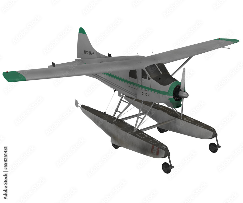 3d rendering realistic float plane Stock Illustration | Adobe Stock