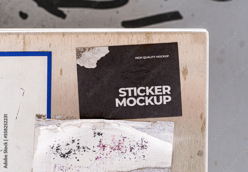 Sticker Mockup Paper Template Texture Street Urban Stock Template ...