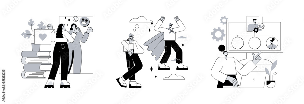 Personality trait abstract concept vector illustration set. Self ...