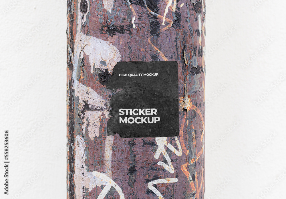 Sticker Mockup Paper Template Texture Street Urban Stock Template ...