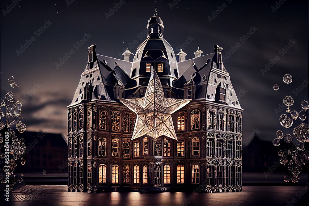 3d design of crystal castle Stock Illustration | Adobe Stock