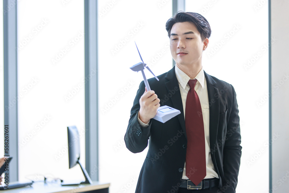 Millennial Asian young professional successful male businessman manager ...