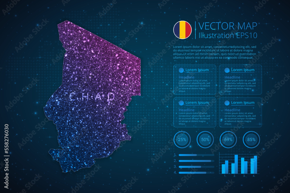 Chad map infographics template for diagram, graph, presentation and ...