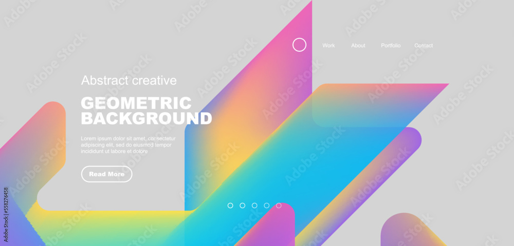Abstract Trendy Geometric Patterns Poster With Fluid Color Triangles And Other Geometric Shapes 
