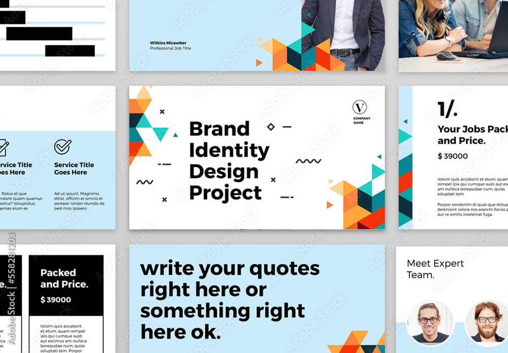 Brand Proposal Presentation Layout with Colorful Background Stock ...