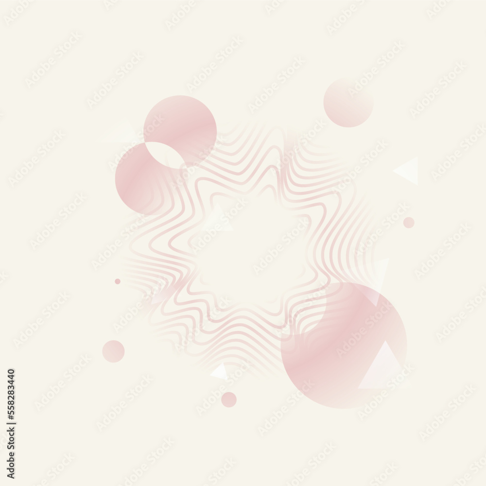 Abstract Pink Circle Line wave with Shining Soft Lens Flare on Pale ...