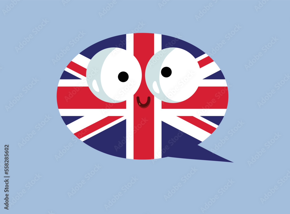 Joyful Speech Bubble in English Language Vector Cartoon Character ...