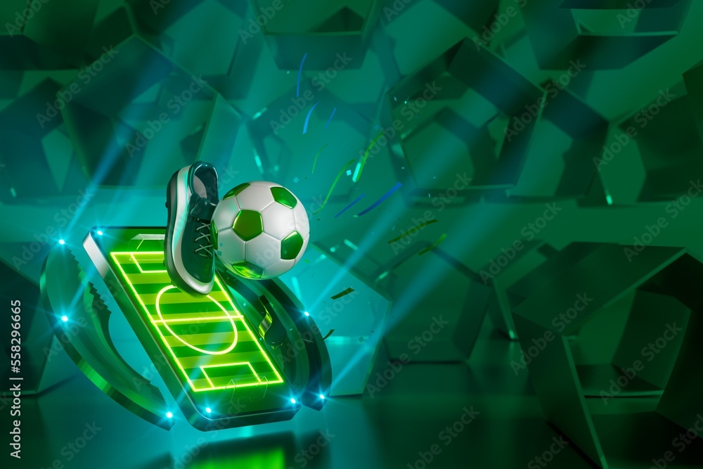 3d football object design. realistic rendering. abstract futuristic ...
