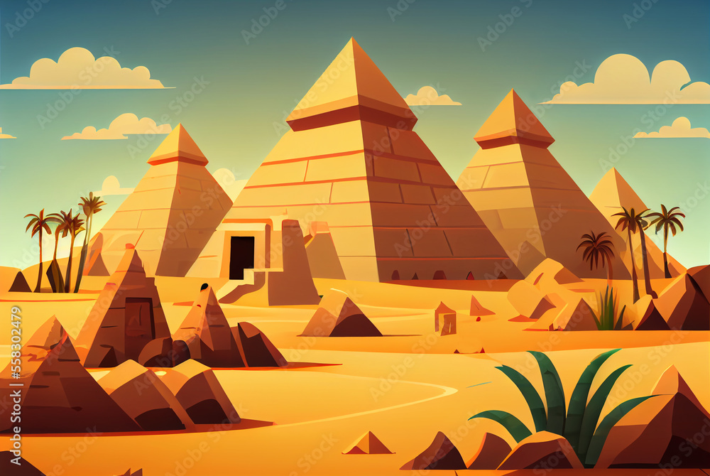 Ancient Pyramids, Generative AI Stock Illustration | Adobe Stock