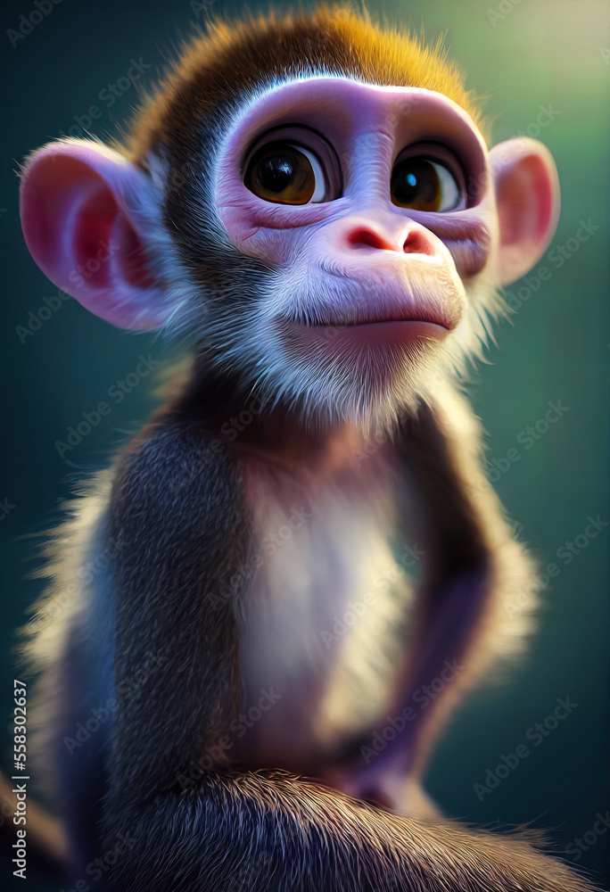 Adorable monkey character design. cute monkey cartoon animation Stock ...