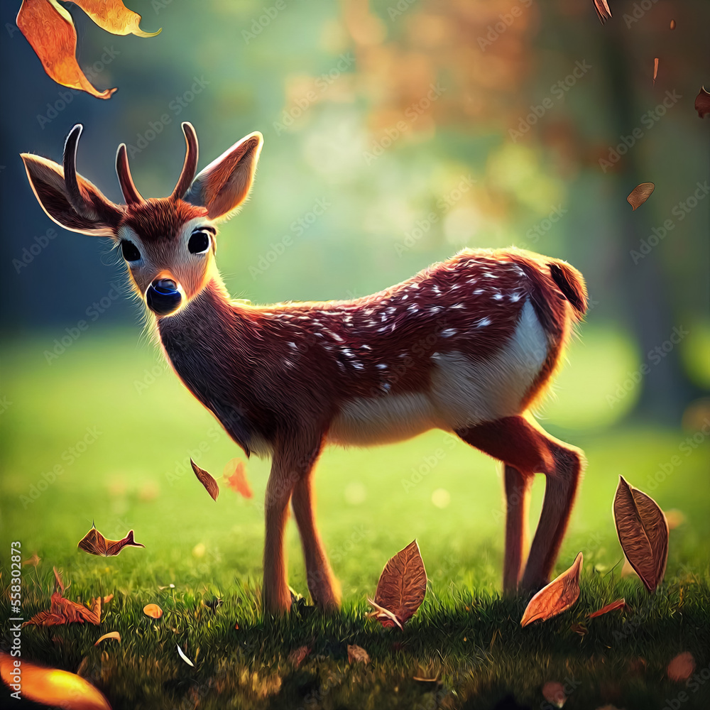 Adorable baby deer character design. cute deer cartoon illustration ...