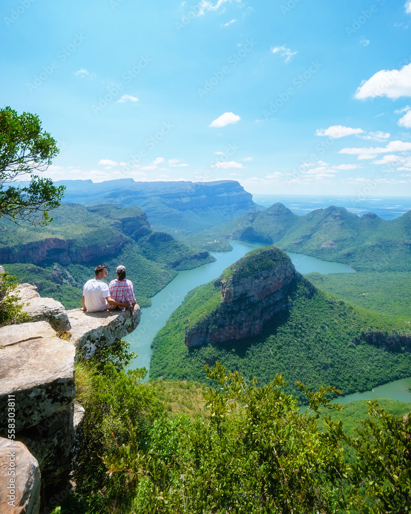 Panorama Route South Africa, Blyde river canyon with the three ...