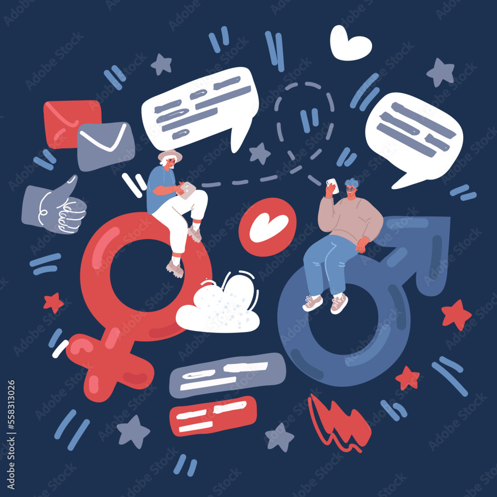 Vector illustration of gender symbols. Male and female icon set. Stock ...