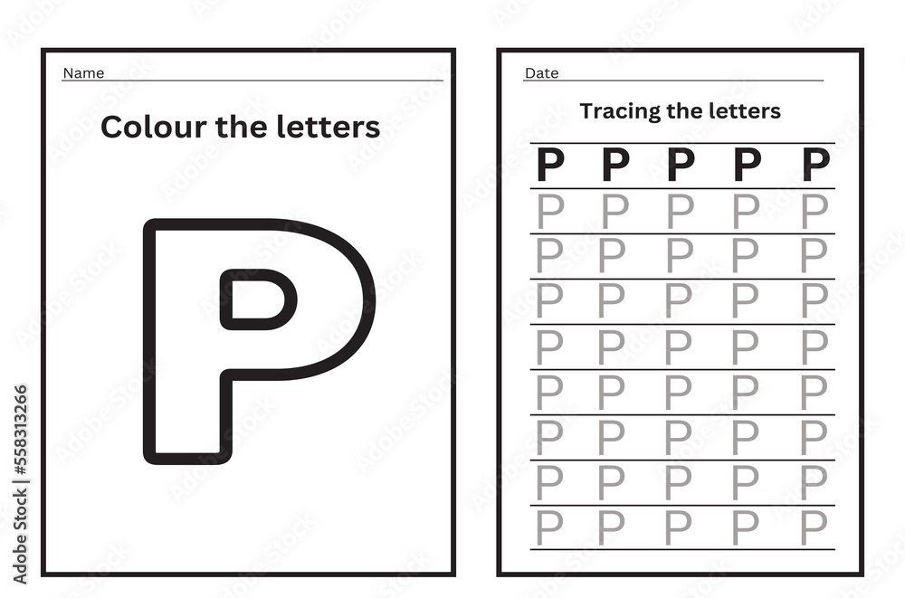 Alphabet tracing practice Letter P. Tracing practice worksheet ...