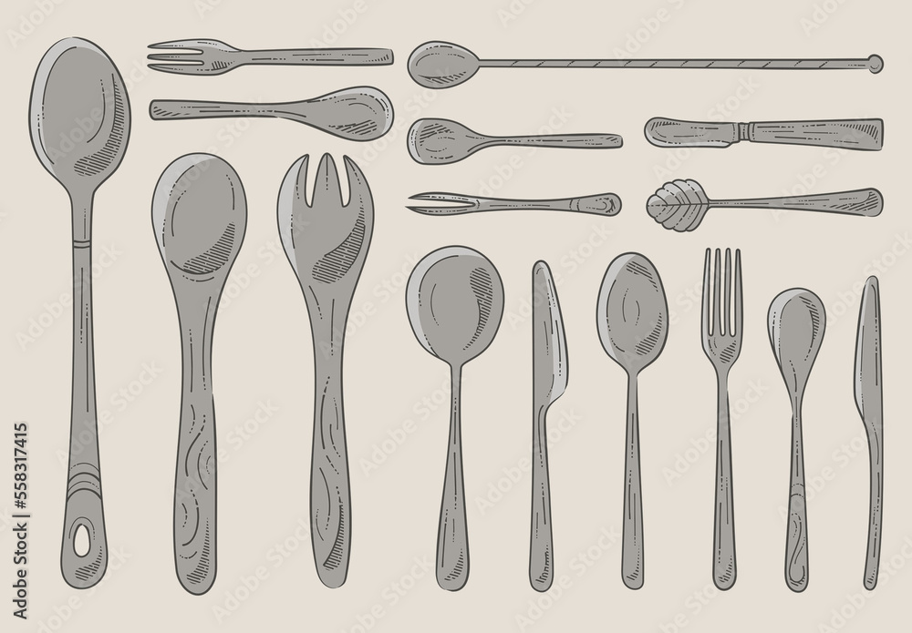 Silverware Cutlery Illustrations Stock Template | Adobe Stock