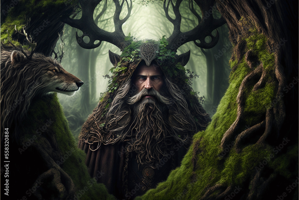 Old druid, AI generation Stock Illustration | Adobe Stock
