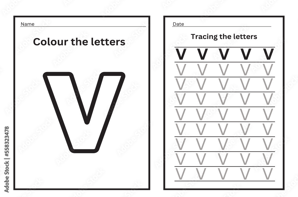 Alphabet tracing practice Letter V. Tracing practice worksheet ...
