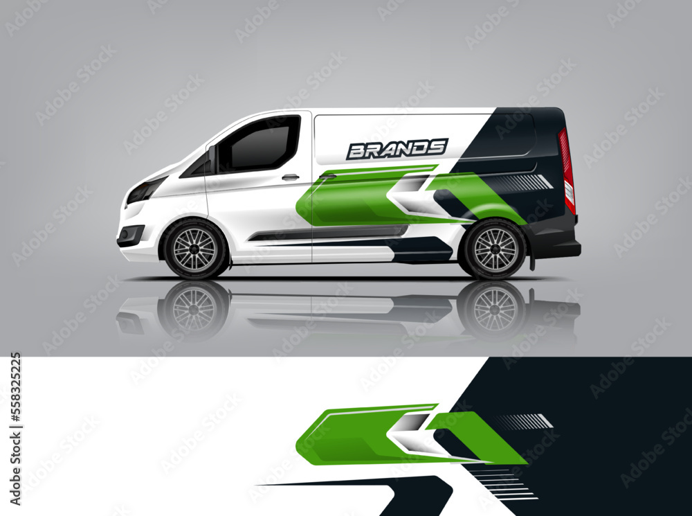 Car decal design vector. Graphic abstract stripe racing background kit ...